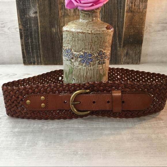 Linea Pelle | Accessories | Linea Pelle Lp For Anthropologie Braided Leather Belt Medium Large ...